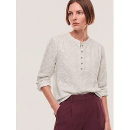 Walbusch Bluse mit Bl&uuml;tenstickerei