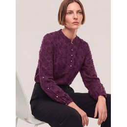 Walbusch Bluse mit Bl&uuml;tenstickerei