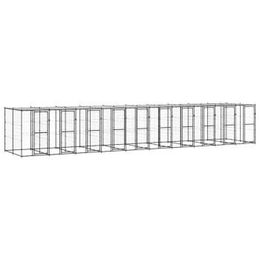 vidaXL Outdoor-Hundezwinger Stahl mit Dach schwarz 11 m, 2,2 m, 1,8 m