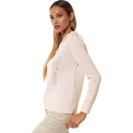 WITT Damen Kapuzenpullover mit Ketten-Deko, ecru, Gr&ouml;&szlig;e 38