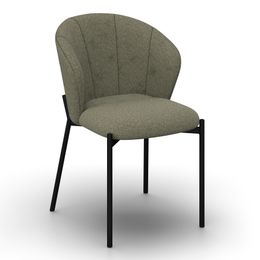 Stuhl Zoey Gr&uuml;n Chenille Gepolstert