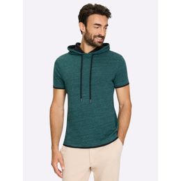 Catamaran Herren Kapuzenshirt in Melange-Optik, petrol-mint-meliert, Gr&ouml;&szlig;e 60/62