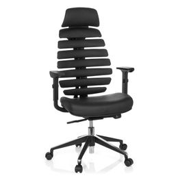hjh OFFICE Profi B&uuml;rostuhl ERGO LINE II PRO Leder mit Armlehnen (h&ouml;henverstellbar)