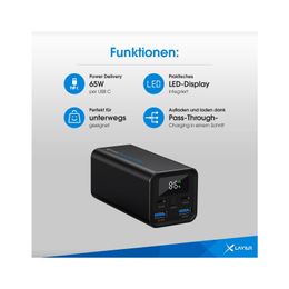 XLayer Power Bar 20.000-mAh 65 Watt PD Black Powerbank