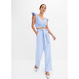 bonprix Top und Hose (2-tlg.Set), blau, Gr.50, Stylisches Set mit toller Passform
