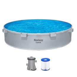 Bestway Stahlwandpool Stahlrahmenpool Tanx 305x61cm Pool mit Filterpumpe rund