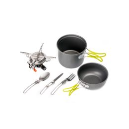 Platinet Outdoor Camping Kochset mit Besteck und Kochpot Kochgeschirr