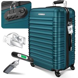 Kesser&reg; Reisekoffer Hartschalen-Koffer Inkl. Kofferwaage + Gep&auml;ckanh&auml;nger Trolley Gep&auml;ck Rollkoffer Zahlenschloss 4 Rollen ABS-Hartschale Teleskopgriff