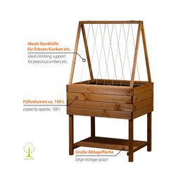 Tchibo - Hochbeet Kubus - 58x78x146cm - braun - Kiefernholz / Jute