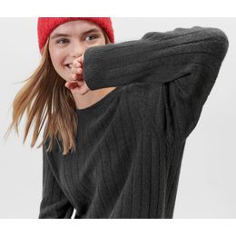 Tchibo - Geripptes Strickkleid - Damen - Gr. S - dunkelgrau