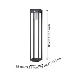 Eglo Solar-Sockelleuchte &raquo;Martano&laquo; - 15x15x80cm - schwarz - Aluminium / Kunststoff