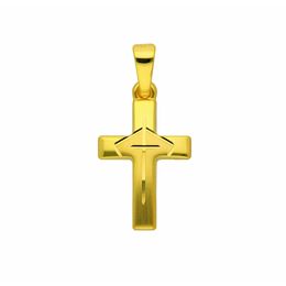 Adelia&acute;s Kreuzkette ADELIA&acute;S "Halskette - Kreuzkette mit Kreuz Anh&auml;nger aus 333 Gold", gold, Halsketten, Damen, Gelbgold 333 Gold, Gelbgold 333, Gold, Kreuzkette, Schmuckset mit bis 45 cm stufenlos verstellbarer 925 Silber Halskette