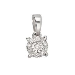Adelia&acute;s Kettenanh&auml;nger ADELIA&acute;S "Anh&auml;nger 585 Wei&szlig;gold ( 14K ) mit 11 Diamanten ( 0,05 ct )", silber, Schmuckanh&auml;nger, Damen, 0,05 VVS = sehr sehr kleine Einschl&uuml;sse, Gold, Kettenanh&auml;nger, Goldanh&auml;nger