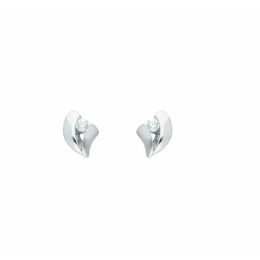 Adelia&acute;s Paar Ohrh&auml;nger ADELIA&acute;S "Ohrstecker Ohrringe 333 Wei&szlig;gold ( 8K ) mit Zirkonia", silber, Ohrringe, Damen, Damen, Gold, Goldohrringe