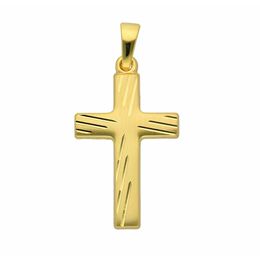 Adelia&acute;s Kreuzkette ADELIA&acute;S "Halskette - Kreuzkette mit Kreuz Anh&auml;nger aus 333 Gold", gold, Halsketten, Damen, Gelbgold 333 Gold, Gelbgold 333, Gold, Kreuzkette, Schmuckset mit bis 45 cm stufenlos verstellbarer 925 Silber Halskette