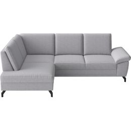 Sit & More Ecksofa SIT & MORE "Chelsea", silber, B:249cm H:89cm T:190cm, 100% Polyester, Sofas, Ecksofa, optional mit Bettfunktion und Bettkasten