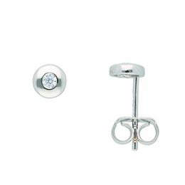 Adelia&acute;s Paar Ohrh&auml;nger ADELIA&acute;S "Ohrstecker Ohrringe 585 Wei&szlig;gold ( 14K ) mit Zirkonia", silber, Ohrringe, Damen, Damen, Gold, Goldohrringe