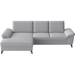 Sit & More Ecksofa SIT & MORE "Chelsea", silber, B:264cm H:89cm T:174cm, 100% Polyester, Sofas, Ecksofa, optional mit Bettfunktion und Bettkasten