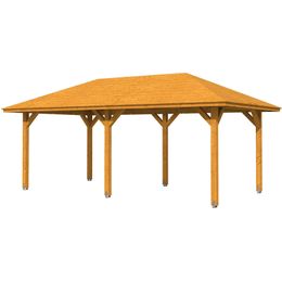 Skan Holz Holzpavillon SKANHOLZ "Orleans 1", braun (eiche hell), B/H/T: 314cm, Pavillons, Leimholz, 294 x 576 cm