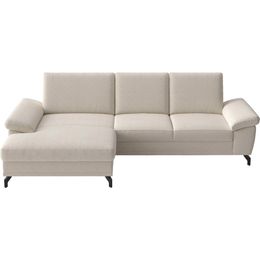 Sit & More Ecksofa SIT & MORE "Chelsea", creme, B:264cm H:89cm T:174cm, 100% Polyester, Sofas, Ecksofa, optional mit Bettfunktion und Bettkasten