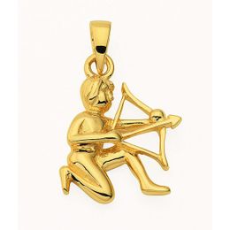Adelia&acute;s Kette mit Anh&auml;nger ADELIA&acute;S "Damen & Herren 585 Gold Sternzeichen Anh&auml;nger Sch&uuml;tze", gold, Halsketten, Damen, Gold, Schmuckset - Set mit Halskette