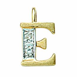 Adelia&acute;s Namenskette ADELIA&acute;S "Halskette - Namenskette mit Buchstabenanh&auml;nger E mit Diamant aus", gold, Halsketten, Damen, 0,02 mit Diamant, Gelbgold 585 Gold, Gelbgold 585, Gold, Schmuckset mit bis 45 cm stufenlos verstellbarer 925 Silber Halskette