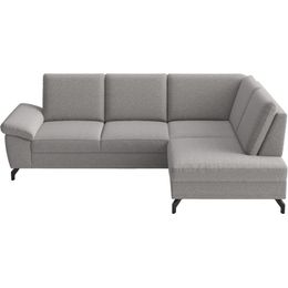 Sit & More Ecksofa SIT & MORE "Chelsea", grau, B:249cm H:89cm T:190cm, 100% Polyester, Sofas, Ecksofa, optional mit Bettfunktion und Bettkasten