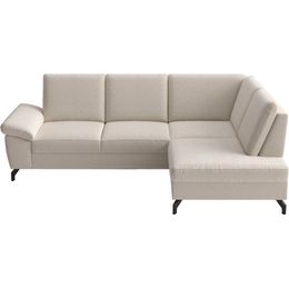 Sit & More Ecksofa SIT & MORE "Chelsea", creme, B:249cm H:89cm T:190cm, 100% Polyester, Sofas, Ecksofa, optional mit Bettfunktion und Bettkasten