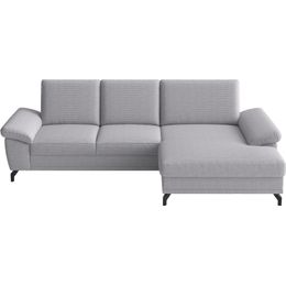 Sit & More Ecksofa SIT & MORE "Chelsea", silber, B:264cm H:89cm T:174cm, 100% Polyester, Sofas, Ecksofa, optional mit Bettfunktion und Bettkasten
