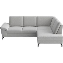 Sit & More Ecksofa SIT & MORE "Chelsea", silber, B:249cm H:89cm T:190cm, 100% Polyester, Sofas, Ecksofa, optional mit Bettfunktion und Bettkasten