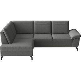 Sit & More Ecksofa SIT & MORE "Chelsea", grau, B:249cm H:89cm T:190cm, 100% Polyester, Sofas, Ecksofa, optional mit Bettfunktion und Bettkasten