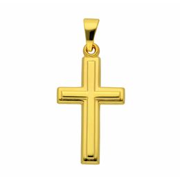 Adelia&acute;s Kreuzkette ADELIA&acute;S "Halskette - Kreuzkette mit Kreuz Anh&auml;nger aus 333 Gold", gold, Halsketten, Damen, Gelbgold 333 Gold, Gelbgold 333, Gold, Kreuzkette, Schmuckset mit bis 45 cm stufenlos verstellbarer 925 Silber Halskette
