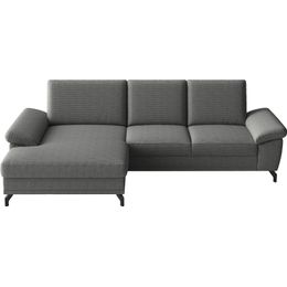 Sit & More Ecksofa SIT & MORE "Chelsea", grau, B:264cm H:89cm T:174cm, 100% Polyester, Sofas, Ecksofa, optional mit Bettfunktion und Bettkasten