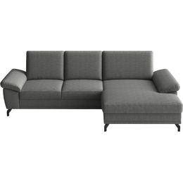 Sit & More Ecksofa SIT & MORE "Chelsea", grau, B:264cm H:89cm T:174cm, 100% Polyester, Sofas, Ecksofa, optional mit Bettfunktion und Bettkasten