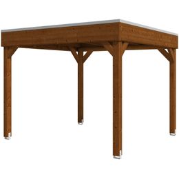 Skan Holz Holzpavillon SKANHOLZ "Toulouse", braun (nussbaum), B/H/T: 244cm, Pavillons, 294 x 294 cm