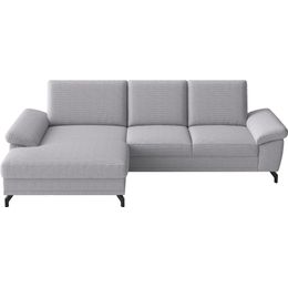 Sit & More Ecksofa SIT & MORE "Chelsea", silber, B:264cm H:89cm T:174cm, 100% Polyester, Sofas, Ecksofa, optional mit Bettfunktion und Bettkasten