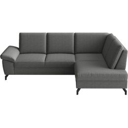 Sit & More Ecksofa SIT & MORE "Chelsea", grau, B:249cm H:89cm T:190cm, 100% Polyester, Sofas, Ecksofa, optional mit Bettfunktion und Bettkasten