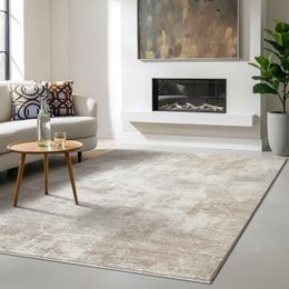 Designteppich the carpet "Nuvra", hellbeige, B:160cm H:15mm L:120cm, Polypropylen, Teppiche, abstrakt