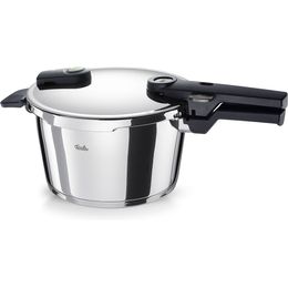 Schnellkochtopf Fissler "VitaquickElemental Dampfkochtopf Premium Drucktopf", silber, B:29,5cm H:20cm L:39,5cm &Oslash;:22cm, T&ouml;pfe, Schnellkochtopf, Schnellkochtopf mit 2 Garstufen und Superthermic Boden