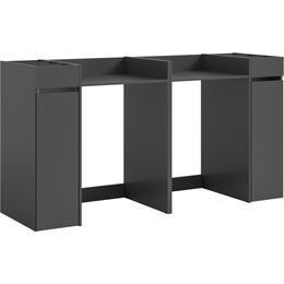 Badm&ouml;bel-Set Welltime "FALAS, 4-teilig, Hauswirtschaftsraum Set, Breite 190 cm", grau (anthrazit nb), B:190cm H:101cm T:60cm, Holzwerkstoff, Kastenm&ouml;bel-Sets, Badm&ouml;bel-Set, Kombination, Waschmaschinenumbau, Waschmaschinenschrank, W&auml;schekammer