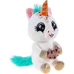 Kuscheltier Heunec "Einhorn Ice Baby mit Cookie", wei&szlig;, Pl&uuml;schfiguren, KinderB:14cm H:25cm, Kuscheltier, B:14cm H:25cm
