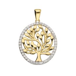 Adelia&acute;s Kettenanh&auml;nger ADELIA&acute;S "Anh&auml;nger Baum des Lebens 333 Gold ( 8K ) mit Zirkonia", silber, Schmuckanh&auml;nger, Damen, mit Zirkonia, Gold, Kettenanh&auml;nger, Goldanh&auml;nger Lebensbaum