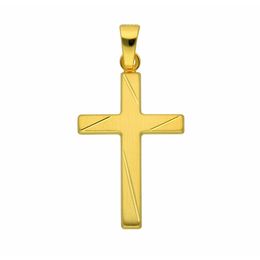 Adelia&acute;s Kreuzkette ADELIA&acute;S "Halskette - Kreuzkette mit Kreuz Anh&auml;nger aus 333 Gold", gold, Halsketten, Damen, Gelbgold 333 Gold, Gelbgold 333, Gold, Kreuzkette, Schmuckset mit bis 45 cm stufenlos verstellbarer 925 Silber Halskette