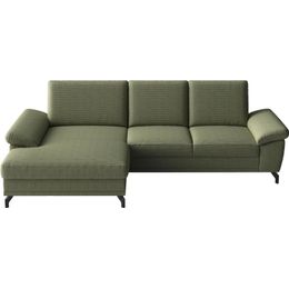 Sit & More Ecksofa SIT & MORE "Chelsea", olive, B:264cm H:89cm T:174cm, 100% Polyester, Sofas, Ecksofa, optional mit Bettfunktion und Bettkasten