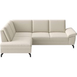 Sit & More Ecksofa SIT & MORE "Chelsea", creme, B:249cm H:89cm T:190cm, 95% Polyester, 5% Polyamid, Sofas, Ecksofa, optional mit Bettfunktion und Bettkasten