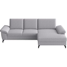 Sit & More Ecksofa SIT & MORE "Chelsea", silber, B:264cm H:89cm T:174cm, 100% Polyester, Sofas, Ecksofa, optional mit Bettfunktion und Bettkasten
