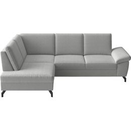 Sit & More Ecksofa SIT & MORE "Chelsea", silber, B:249cm H:89cm T:190cm, 100% Polyester, Sofas, Ecksofa, optional mit Bettfunktion und Bettkasten