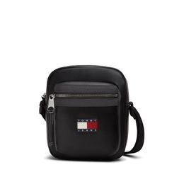 Umh&auml;ngetasche Tommy Jeans "TJM ELEVATED PU REPORTER", Damen, Gr. B/H/T: 17cm x 21cm x 7cm, schwarz, Lederimitat, Taschen Umh&auml;ngetasche, Herren Schultertasche, Crossbodybag mit Logo-Aufn&auml;her