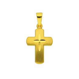Adelia&acute;s Kreuzkette ADELIA&acute;S "Halskette - Kreuzkette mit Kreuz Anh&auml;nger aus 585 Gold", gold, Halsketten, Damen, Gelbgold 585 Gold, Gelbgold 585, Gold, Kreuzkette, Schmuckset mit bis 45 cm stufenlos verstellbarer 925 Silber Halskette