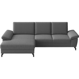 Sit & More Ecksofa SIT & MORE "Chelsea", dunkelgrau, B:264cm H:89cm T:174cm, 95% Polyester, 5% Polyamid, Sofas, Ecksofa, optional mit Bettfunktion und Bettkasten